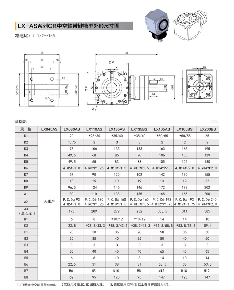LXC-A系列精密型输入带轴十字转向器_川铭精工