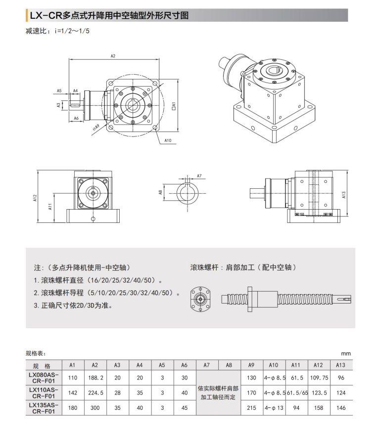 LXC-A系列精密型输入带轴十字转向器_川铭精工